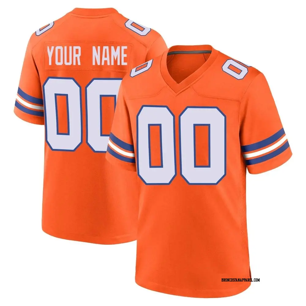 Game Orange Men's Custom Denver Broncos Alternate Mile High Collection ...