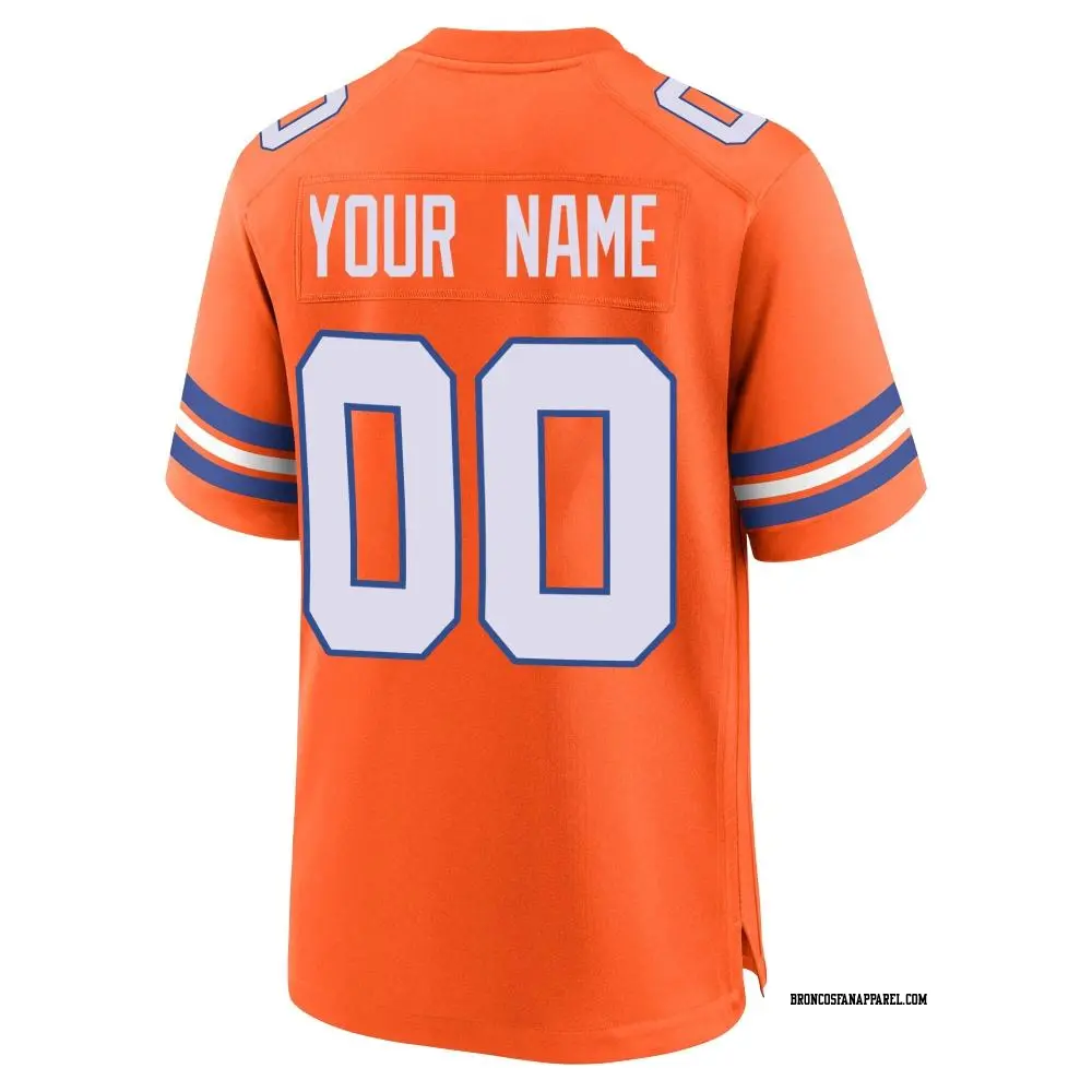 Game Orange Men's Custom Denver Broncos Alternate Mile High Collection ...