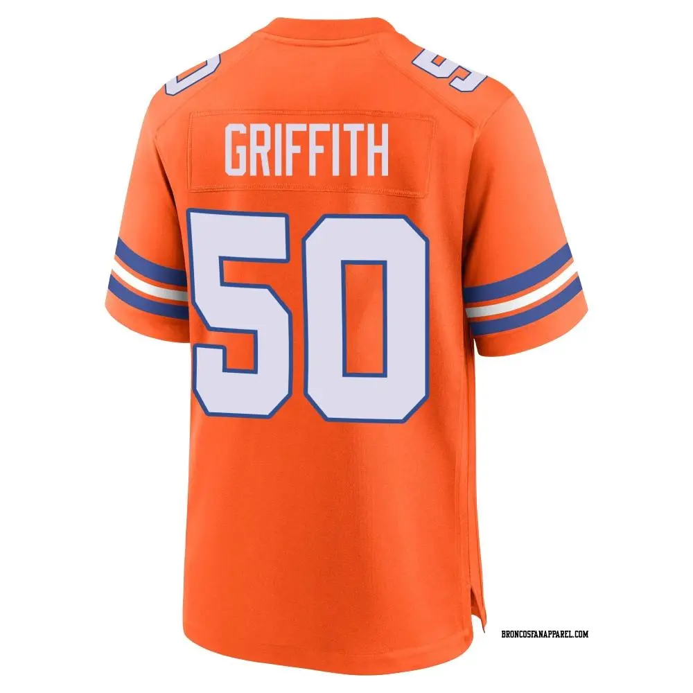 Game Orange Men's Jonas Griffith Denver Broncos Alternate Mile High ...